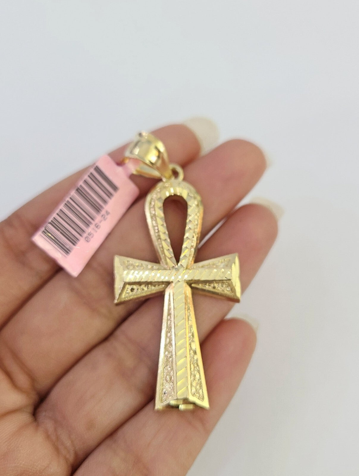 14k Cross Ankh Pendant Jesus 14kt Charm REAL Yellow Gold Religious Gen ...